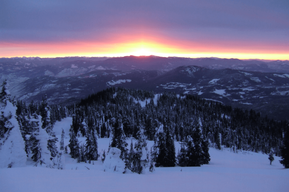 Wintersport in Red Mountain - Rossland in British Columbia, Canada